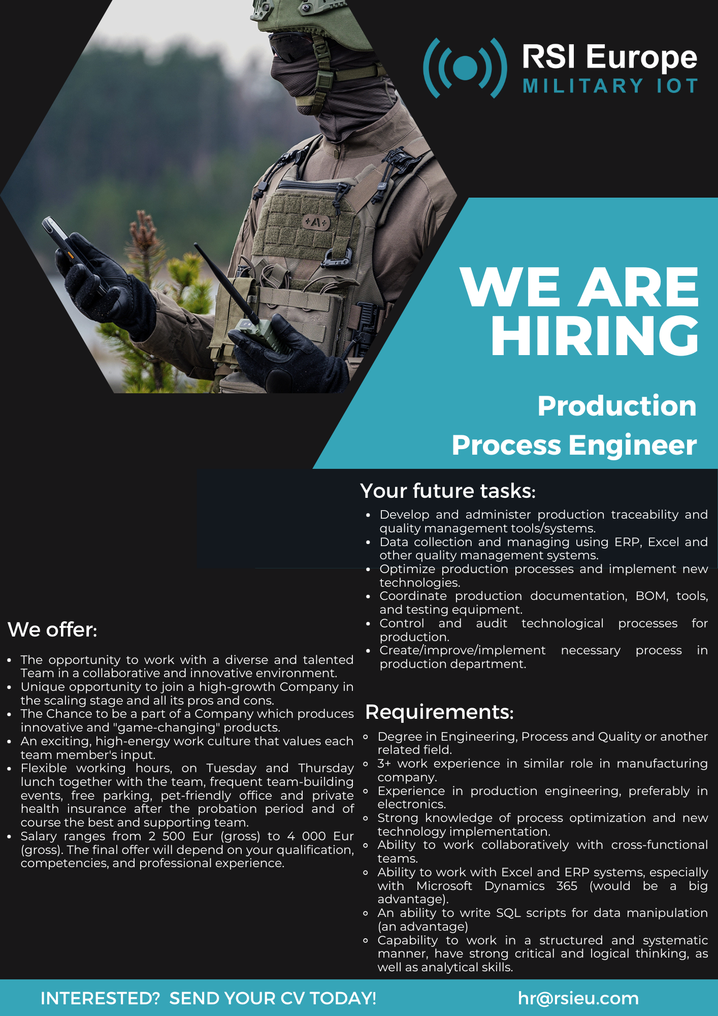 Production Process Engineer, RSI Europe, UAB | CV-Online